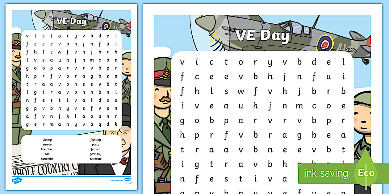 VE Day Word Search | Events | Primary Resources - Twinkl
