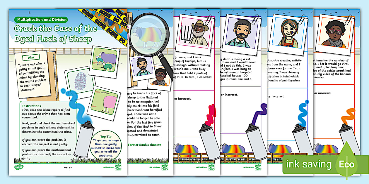 👉 Y2 Multiplication & Division Crack the Case Problem-Solving Pack