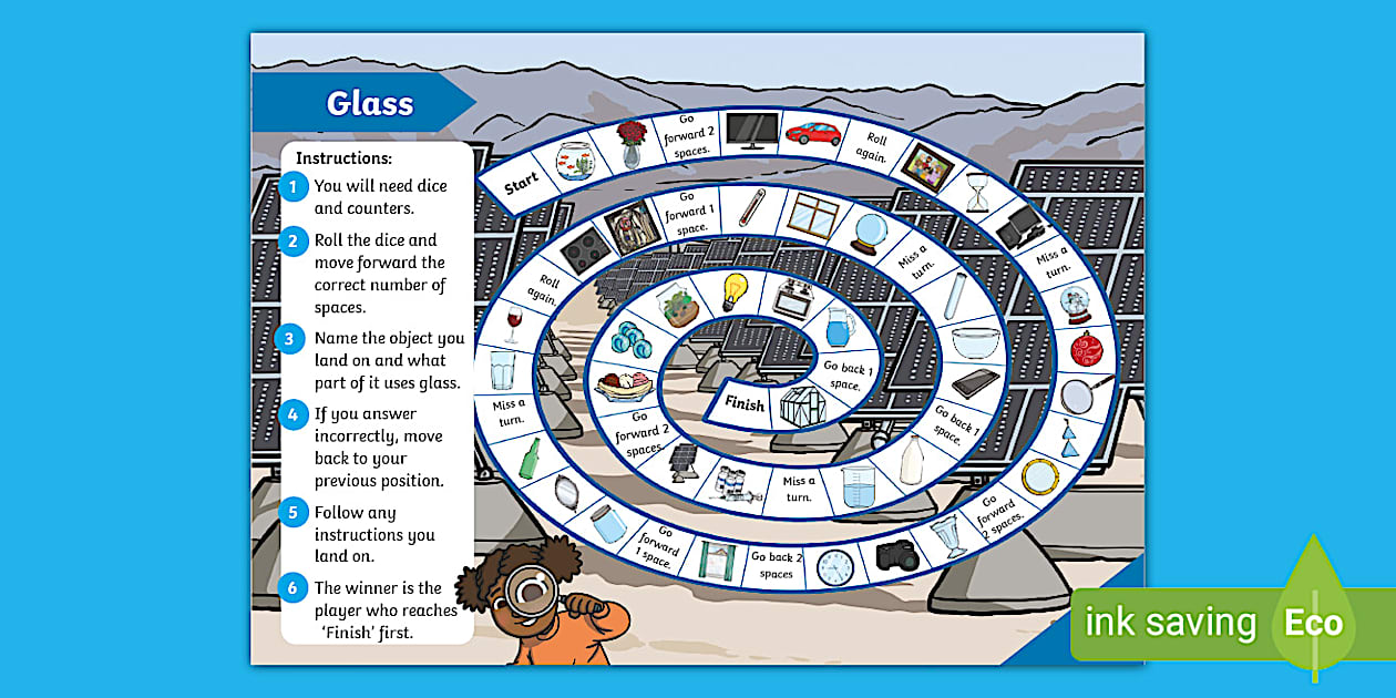 Glass Objects Board Game | F-2 Science | Twinkl - Twinkl