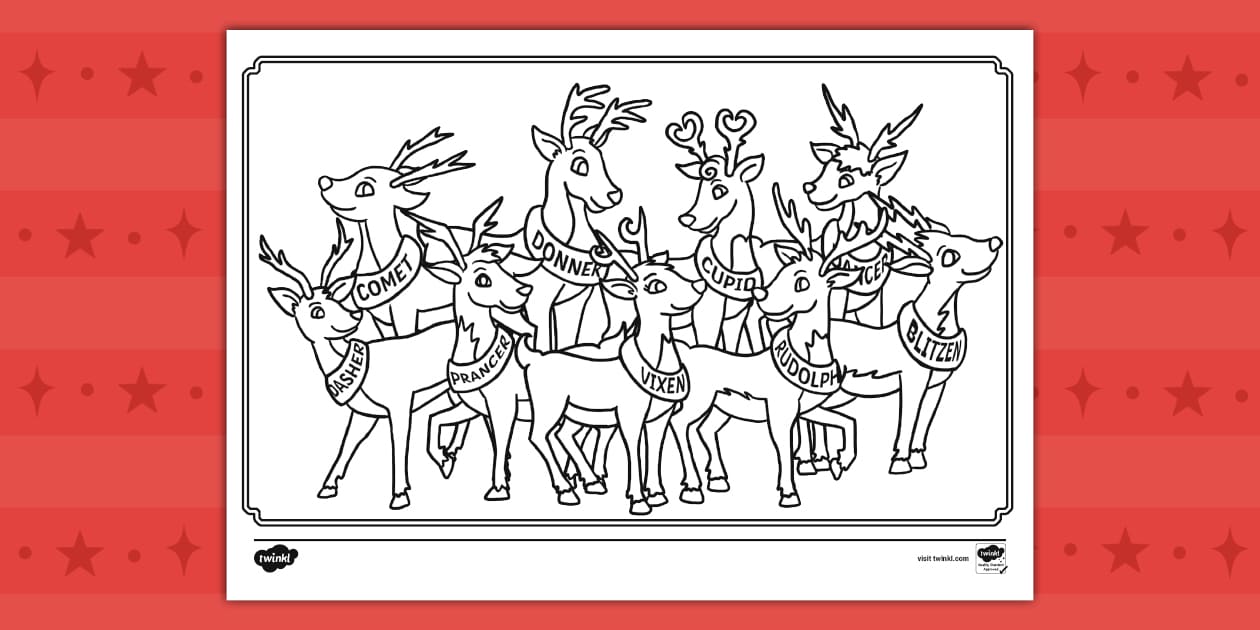 Reindeer Colouring Sheet - Twinkl Christmas - Twinkl