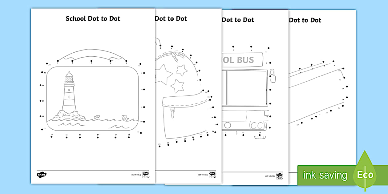 The School Aistear Dot to Dot Worksheet - Twinkl
