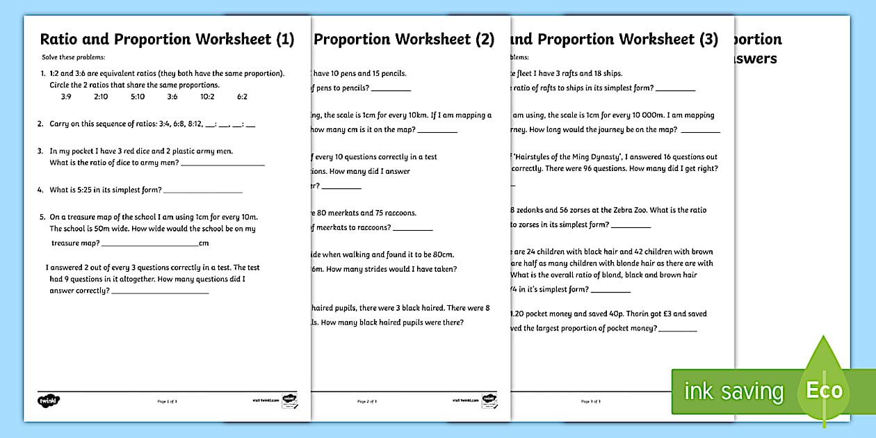 Ratio and Proportion Year 6 | Questions and Answers - Twinkl