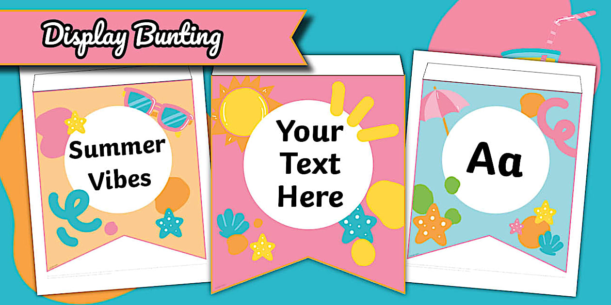 Summer Vibes Editable Bunting