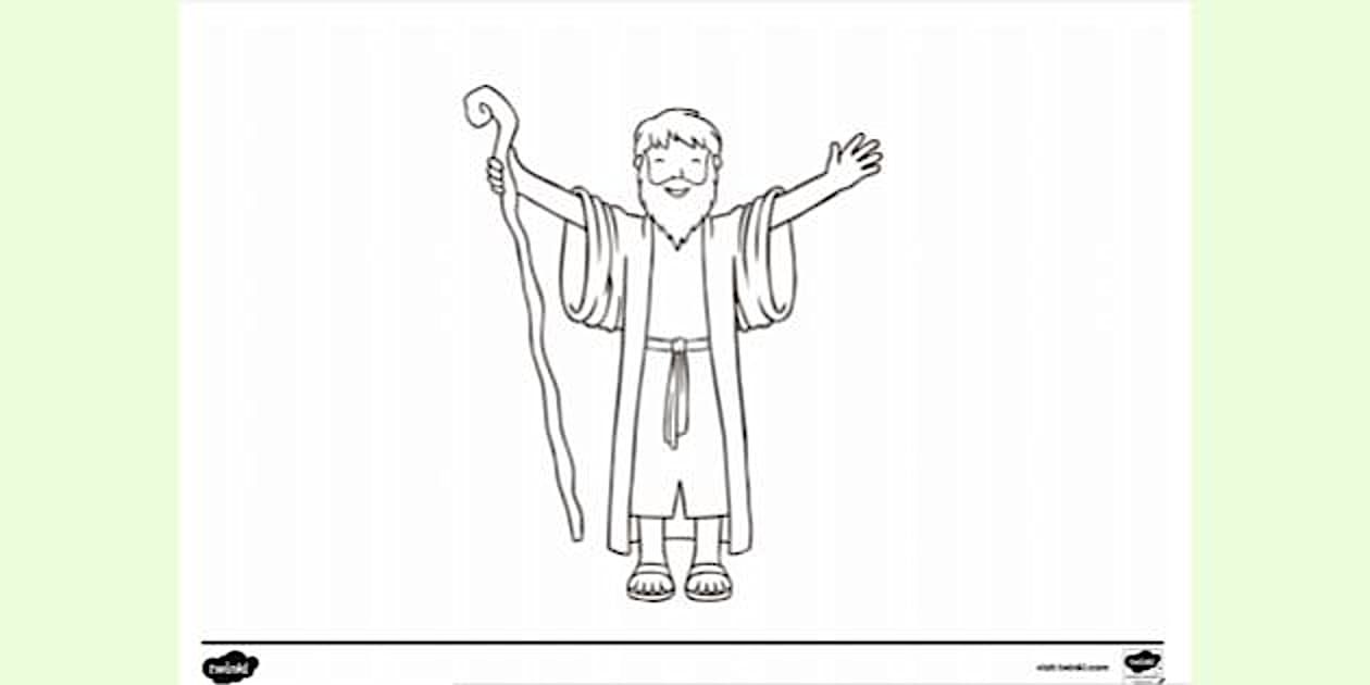 Moses Colouring Page for Sunday School | Colouring Sheets