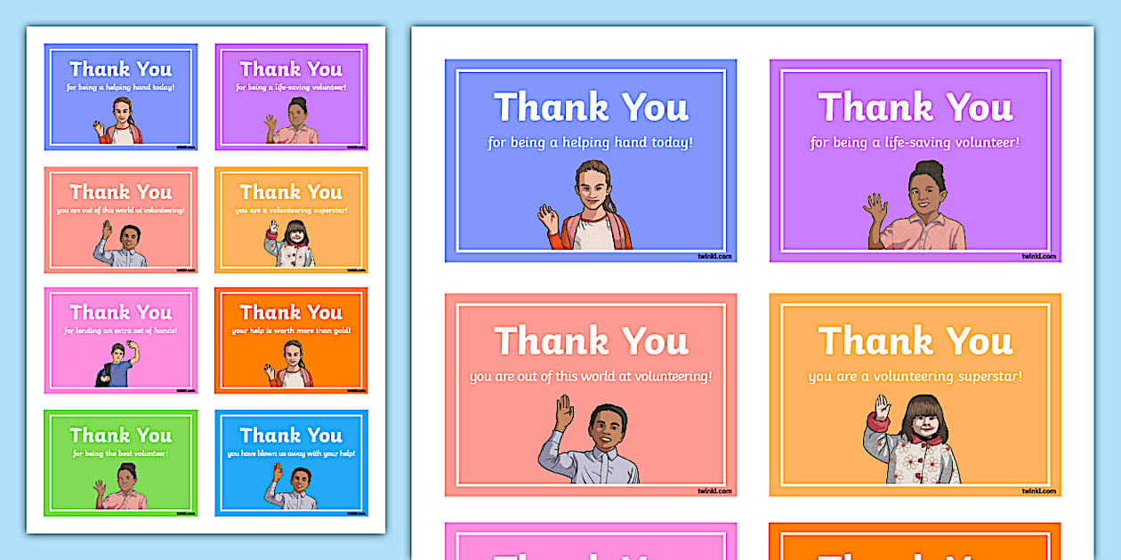 Volunteers Thank You Notes (teacher made) - Twinkl