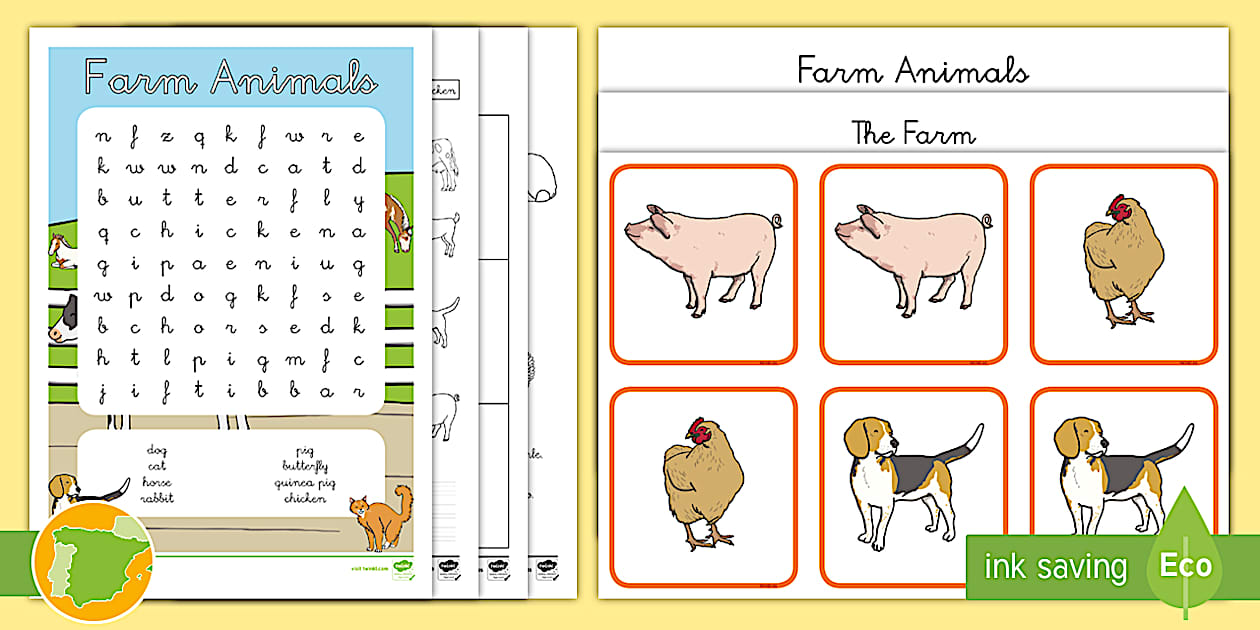 A1 Pack de recursos: Animales de la granja en inglés
