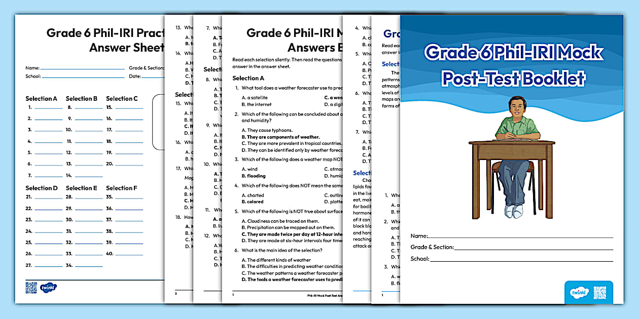 Grade 6 Phil-IRI Post-Test Booklet | Grade 6 | Twinkl