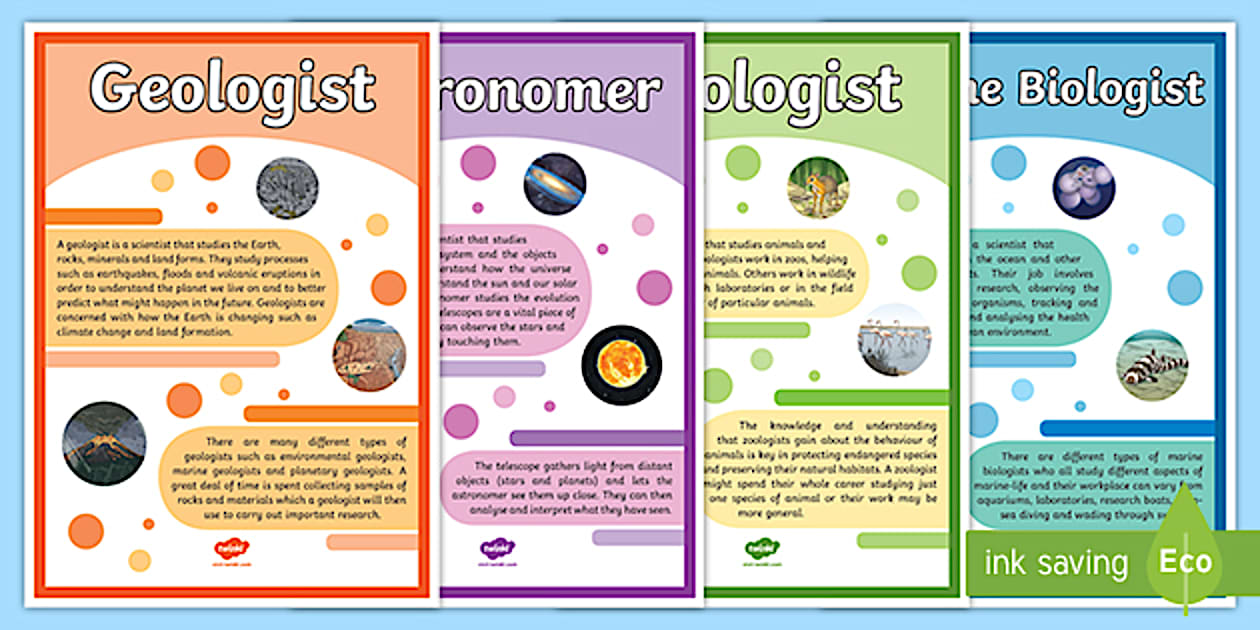 Editable Scientist Roles Display Posters (teacher made)