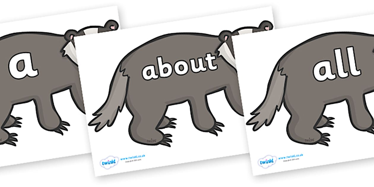 100 High Frequency Words on Badgers (Teacher-Made) - Twinkl