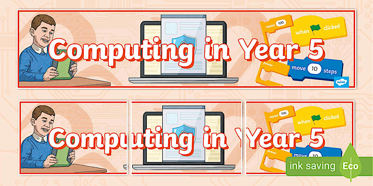Computing in Year 5 Display Banner - Twinkl - KS2 - Twinkl