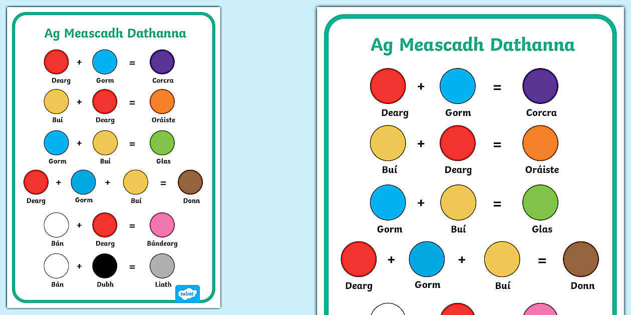 Ag Meascadh Dathanna (teacher made) - Twinkl
