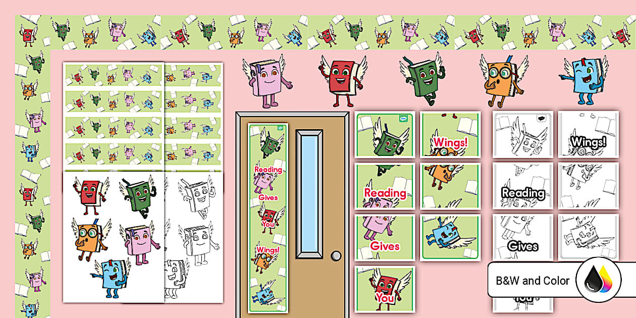 Reading Gives You Wings Door Decorating Pack (teacher made)