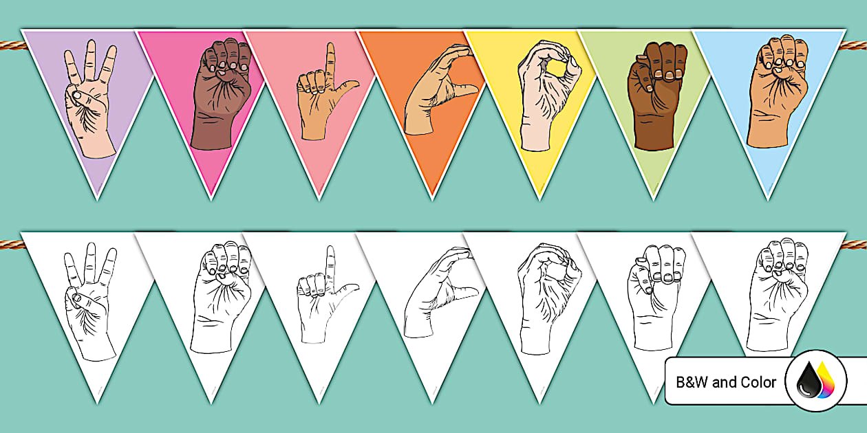 ASL Welcome Bunting | Twinkl USA (Hecho por educadores)