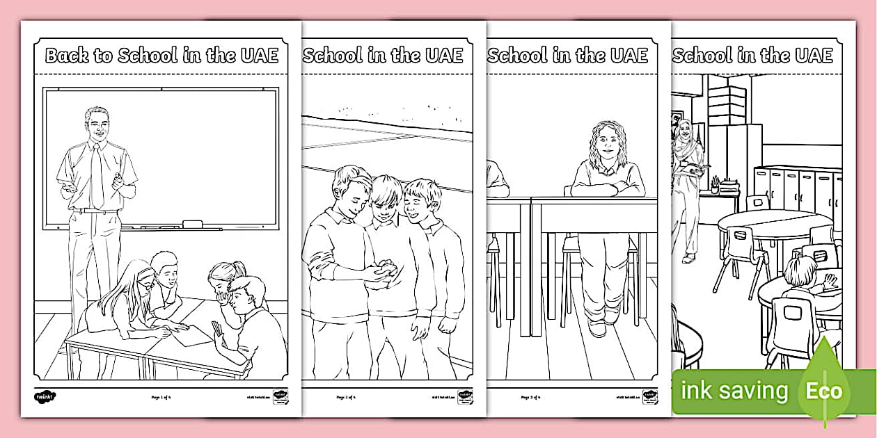 UAE Back to School Colouring Sheets - Twinkl