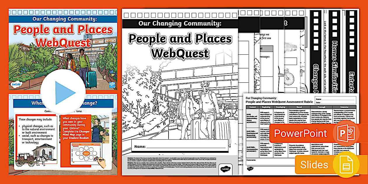 Our Changing Community: People and Places WebQuest - Twinkl
