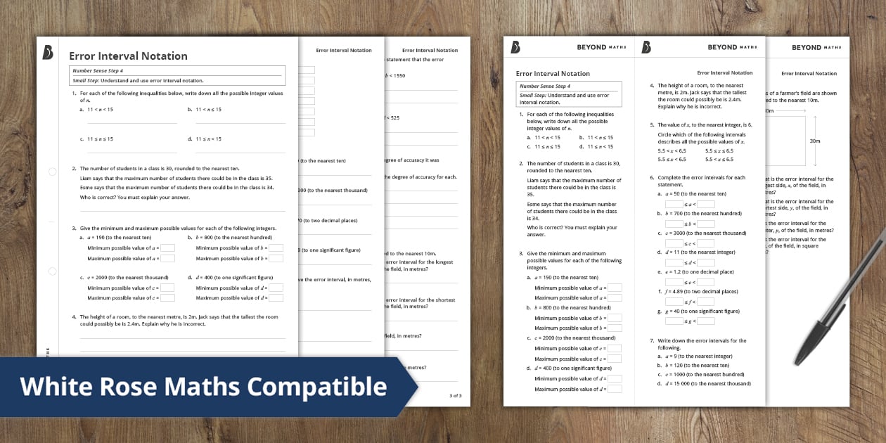 👉 Error Interval Notation (teacher made) - Twinkl