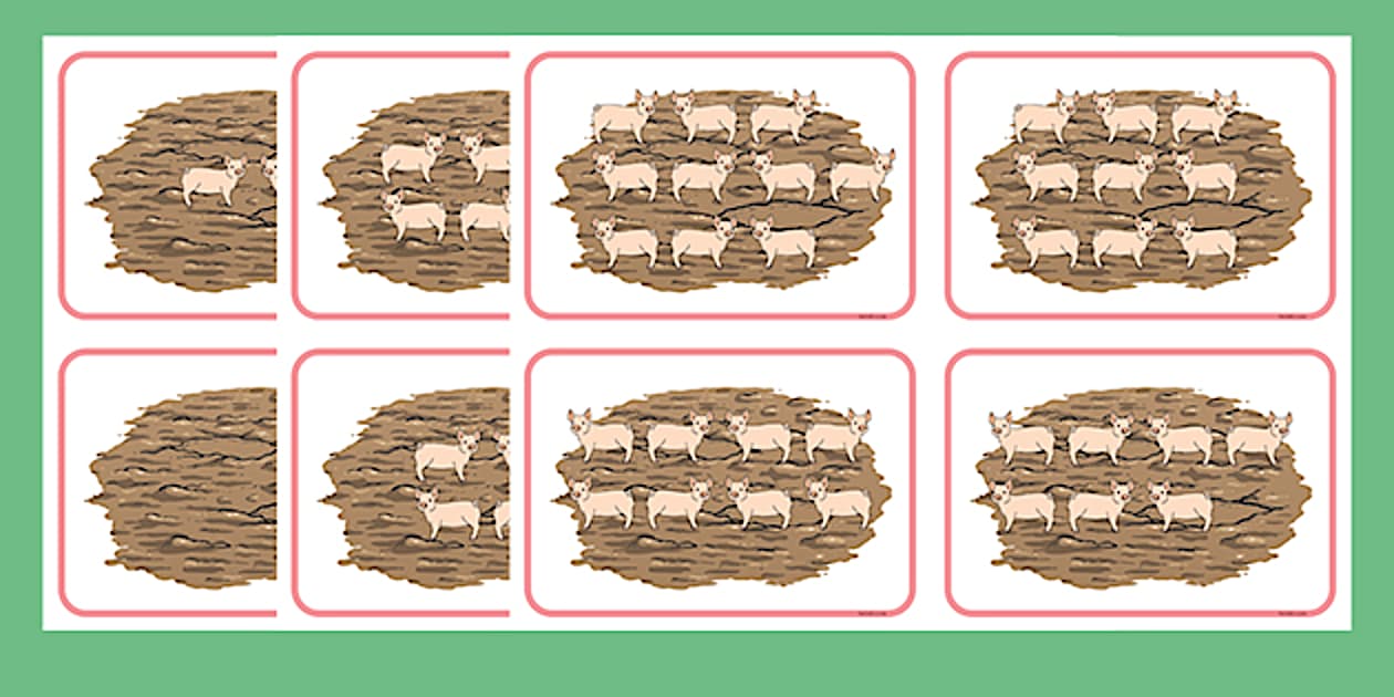 👉 Pigs in the Pen Number Cards to 10 (öğretmen yaptı)