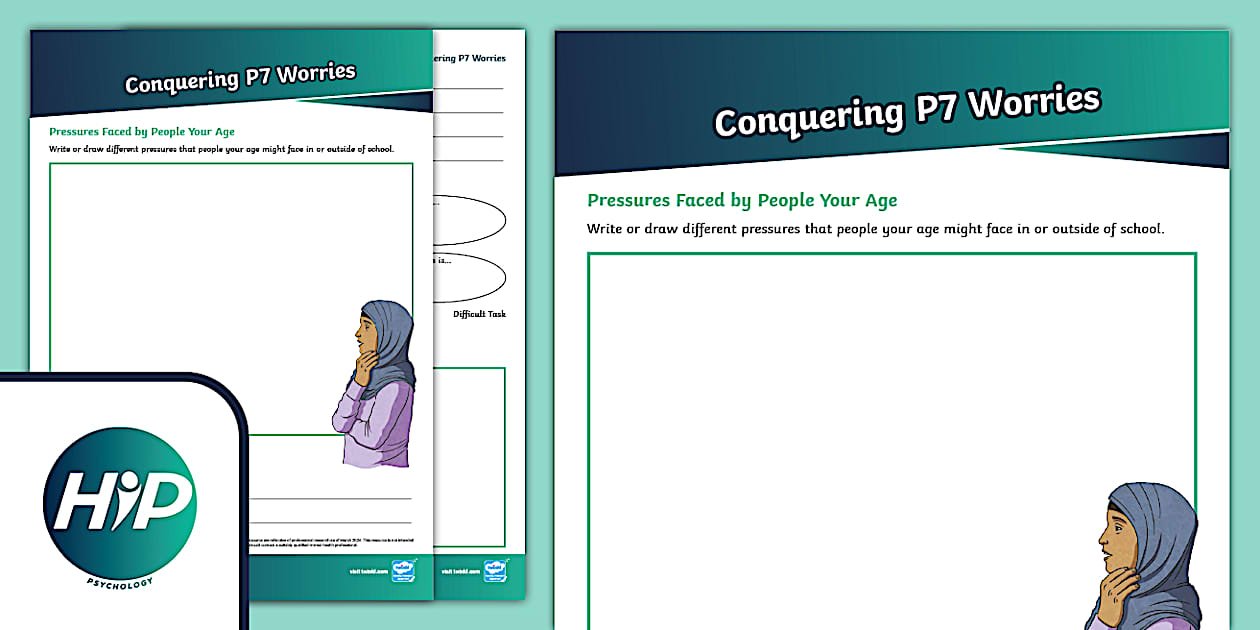 FREE! - Conquering P7 Worries Worksheet (teacher made)