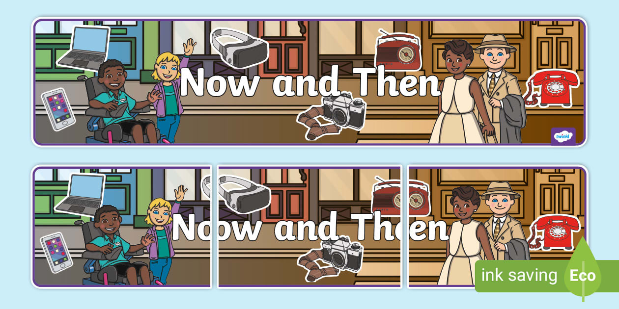 Now and Then Banner (teacher made) - Twinkl