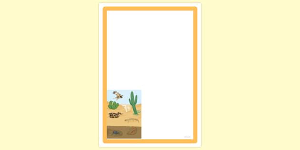 Simple Blank Desert Habitat Page Border | Page Borders