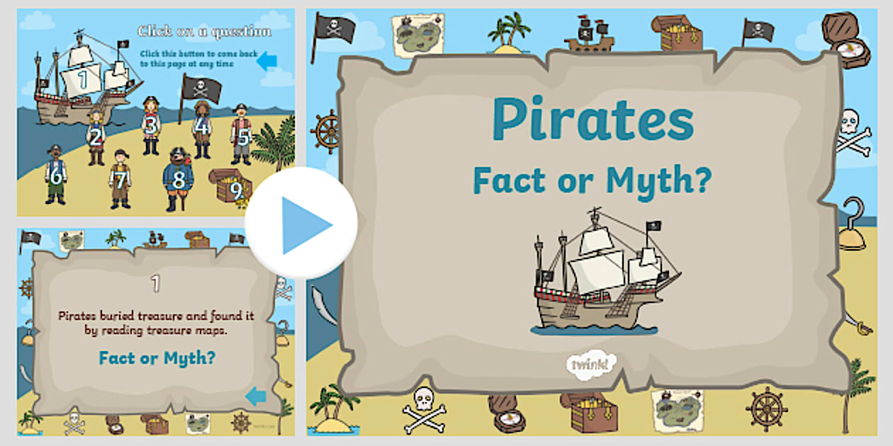 Pirate 'Fact or Myth?' Quiz Game (teacher made) - Twinkl