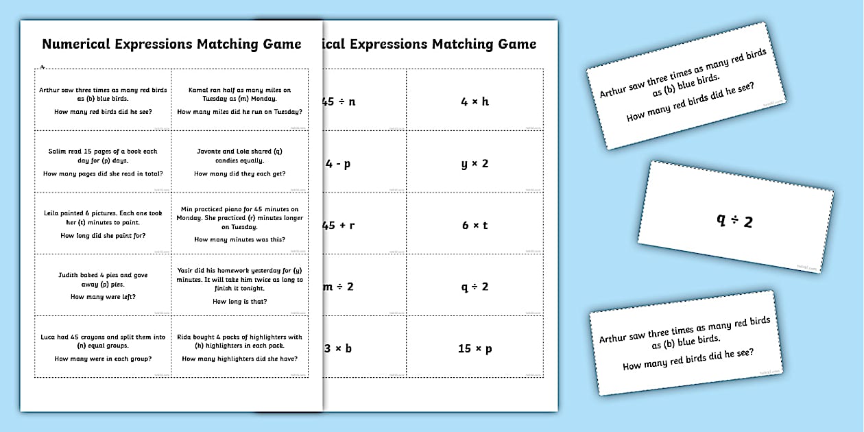 Numerical Expressions Matching Game (teacher made) - Twinkl
