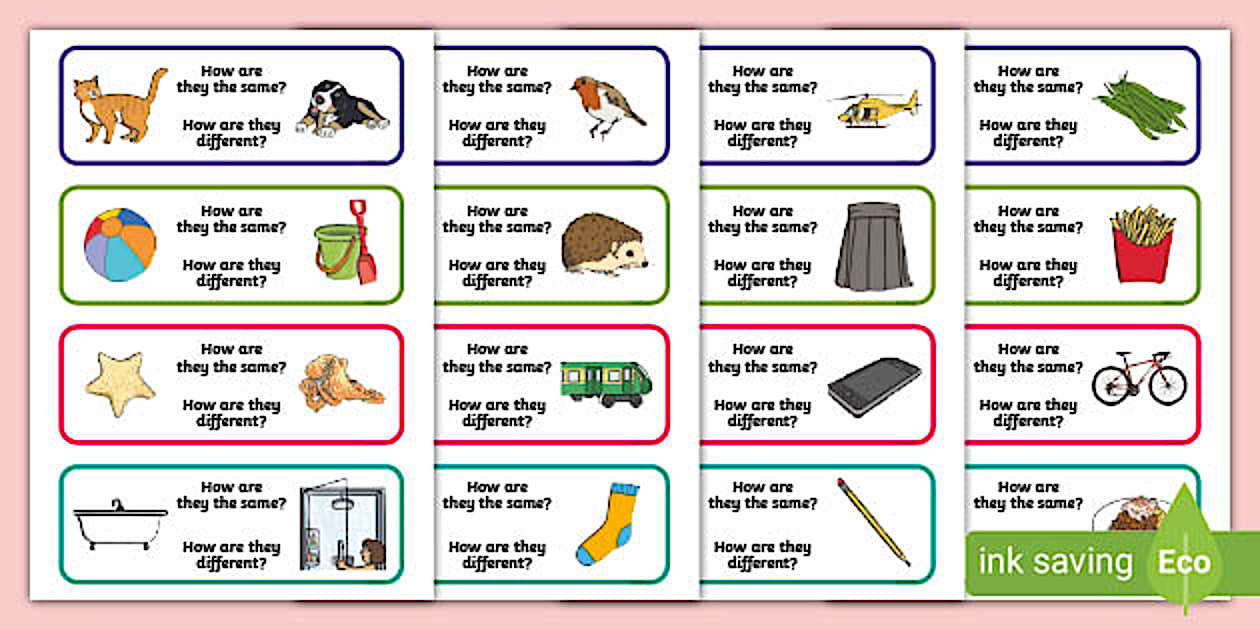 How to Teach Same and Different Speech Therapy - Twinkl