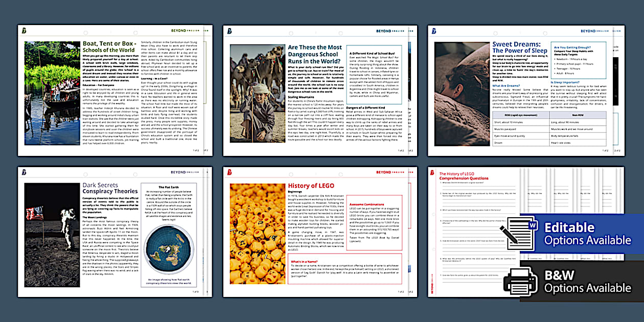 Abridged Reading Comprehension Pack | Beyond Twinkl - Twinkl