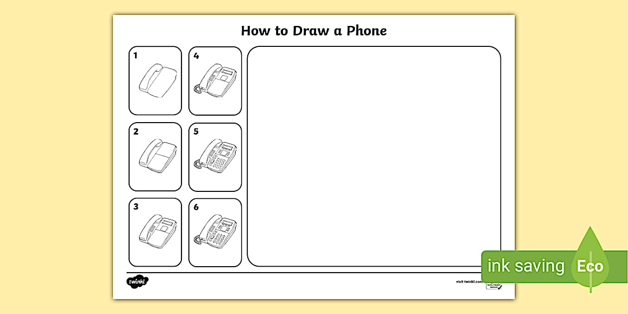 How to Draw a Phone Activity (teacher made) - Twinkl