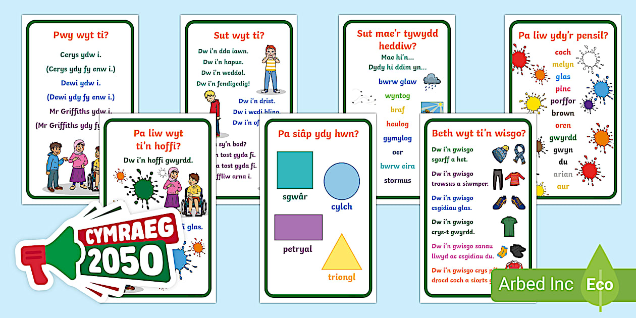 Editable Welsh Language Patterns (teacher made) - Twinkl