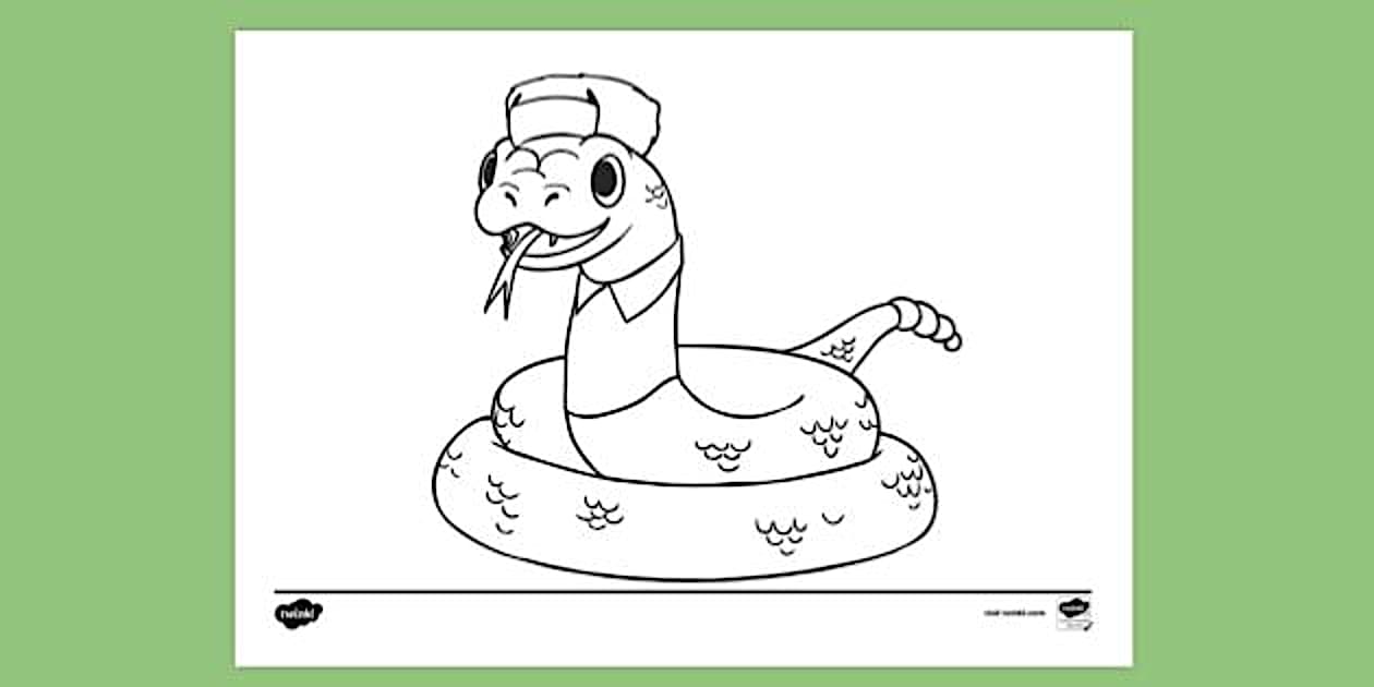Cute Snake Colouring | Colouring Page (teacher made)
