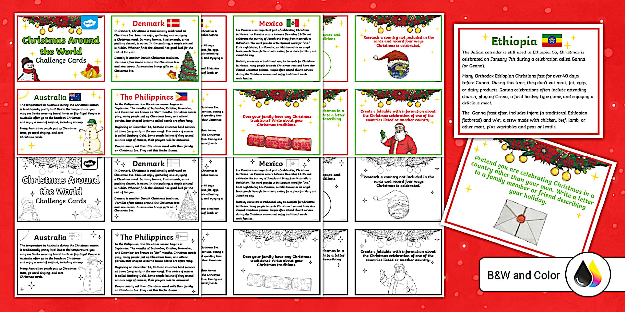 Christmas Around the World Trivia Cards | Twinkl USA
