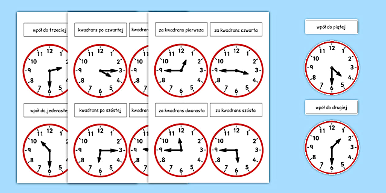 Zegar analogowy Godzina po polsku - czas (teacher made)