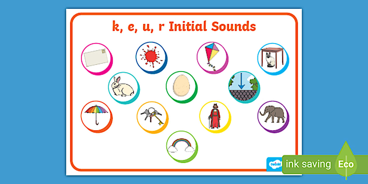 EYFS k, e, u, r Initial Sounds Activity (teacher made)