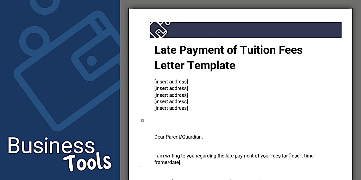 Late Payment of Tuition Fees Letter Template (teacher made)