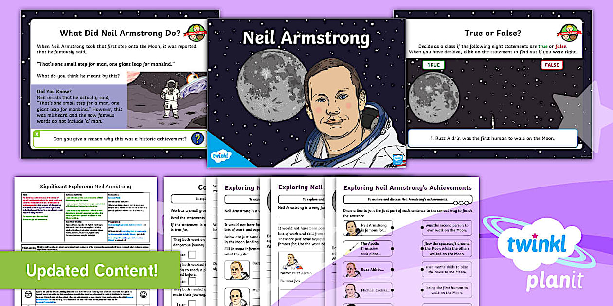 History: Significant Explorers: About Neil Armstrong: KS1 Lesson Pack 5
