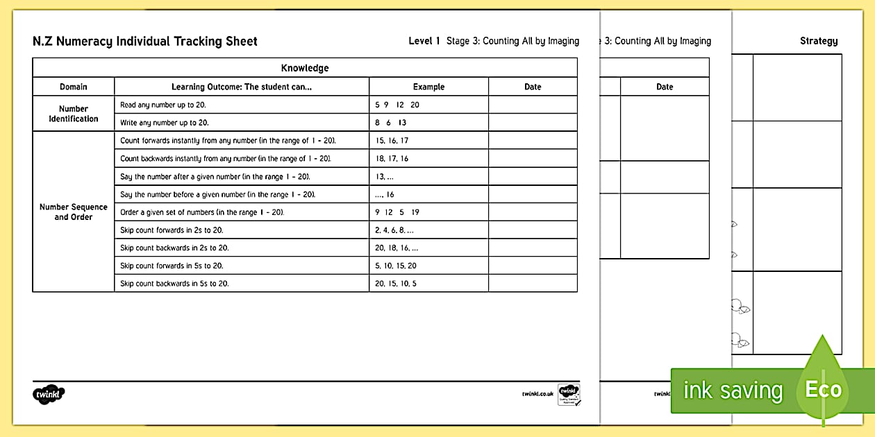 Editable Stage 3 Numeracy Individual Assessment Checklist