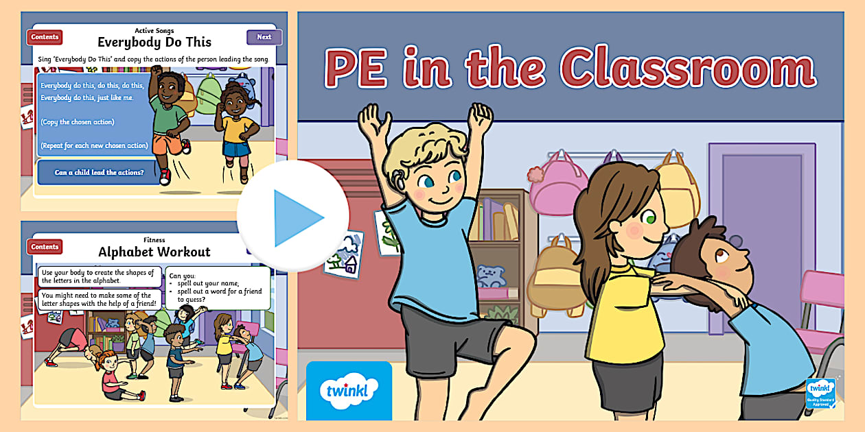 KS1 PE in the Classroom - Indoor PE - KS1 Movement Games