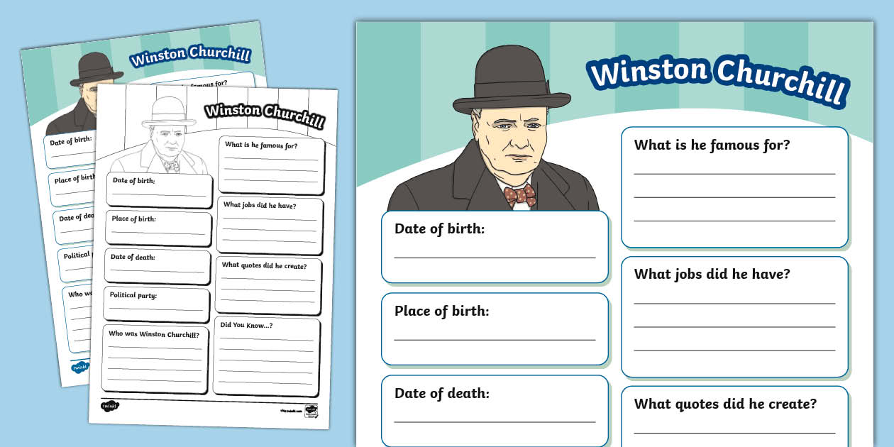 KS1 Winston Churchill Fact File Template (teacher made)