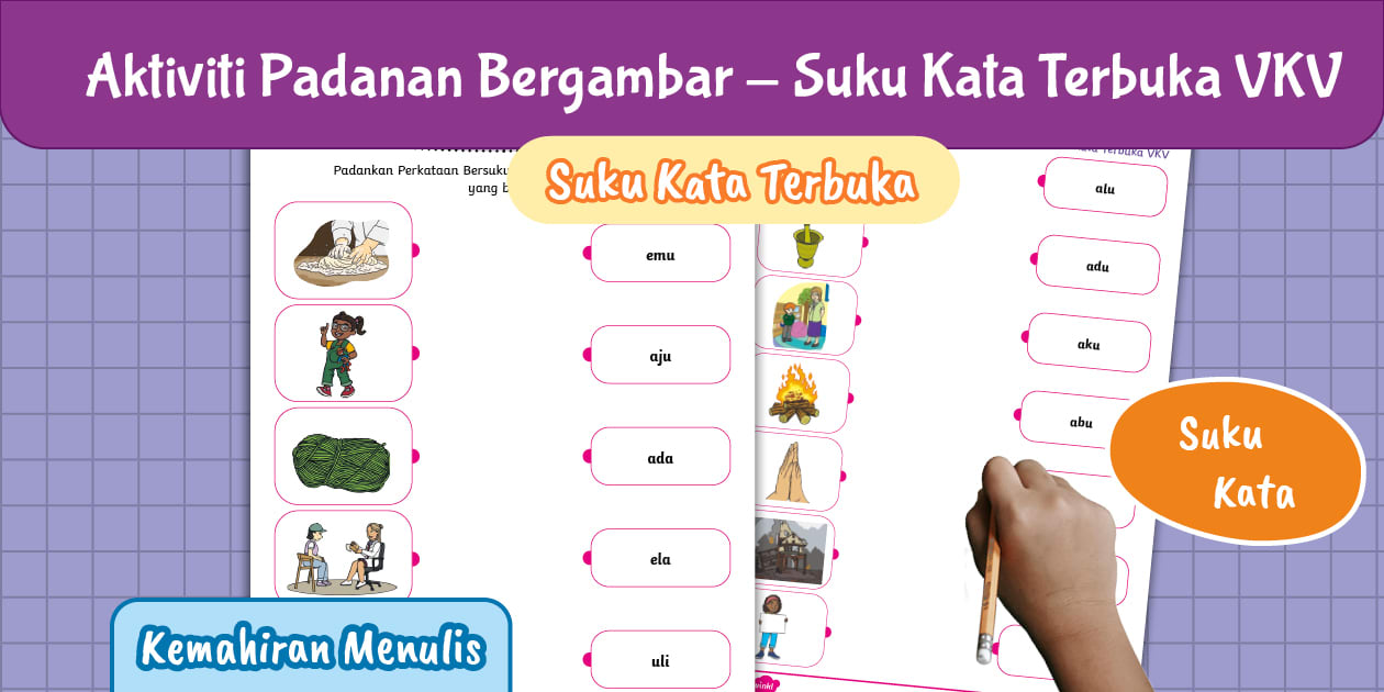 Aktiviti Padanan Bergambar - Suku Kata Terbuka VKV