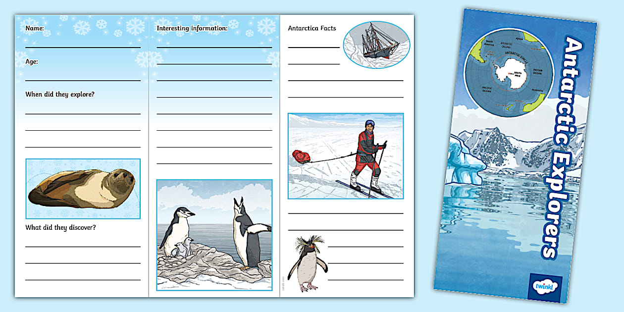 Antarctic Explorers Leaflet Template (teacher made) - Twinkl