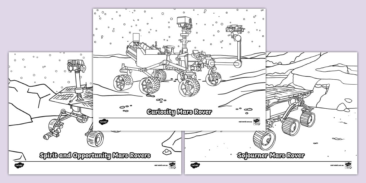 Space Rovers Colouring Pages (teacher made) - Twinkl