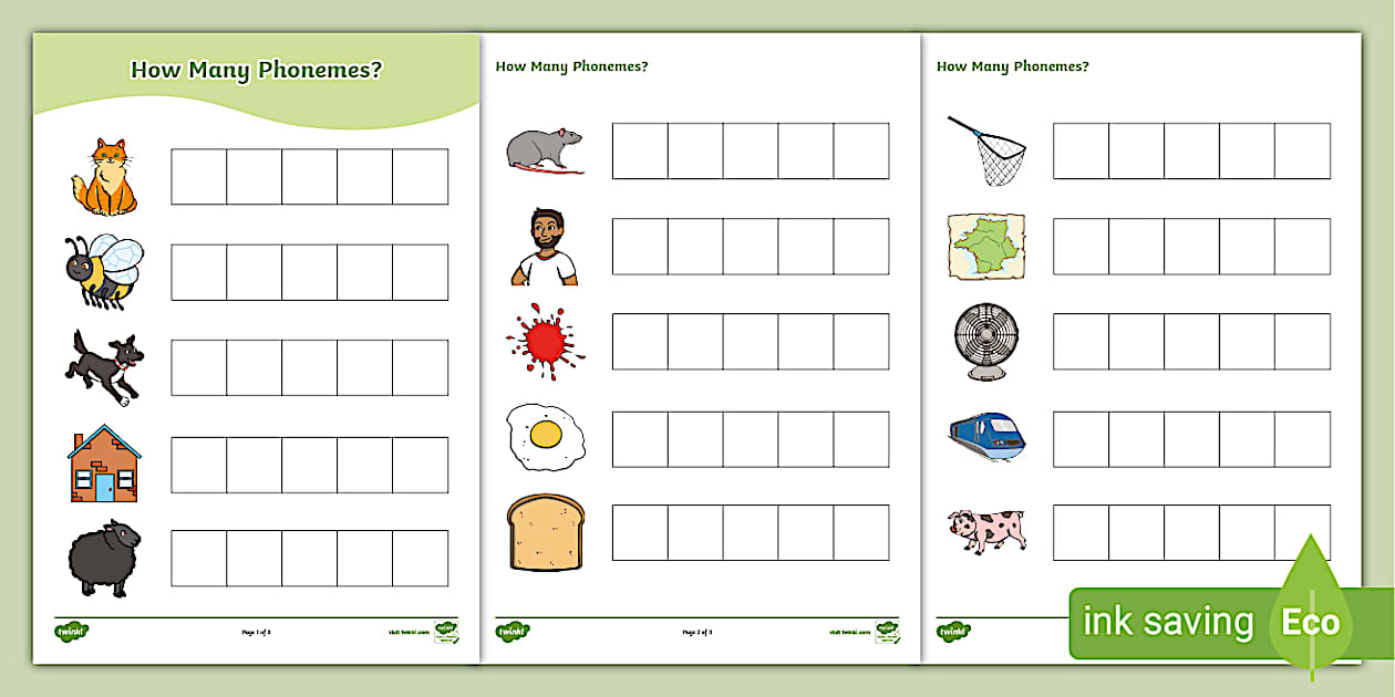 How Many Phonemes? Segmenting Activity Sheet - Twinkl