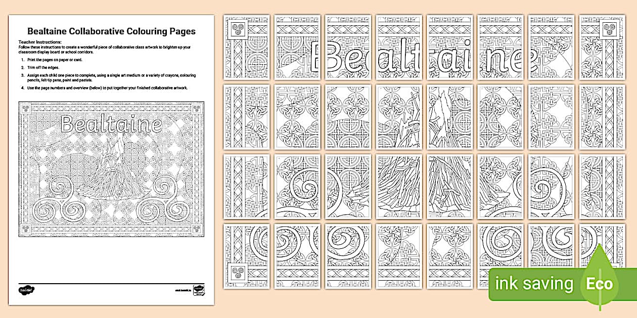 Bealtaine Collaborative Colouring Pages (teacher made)