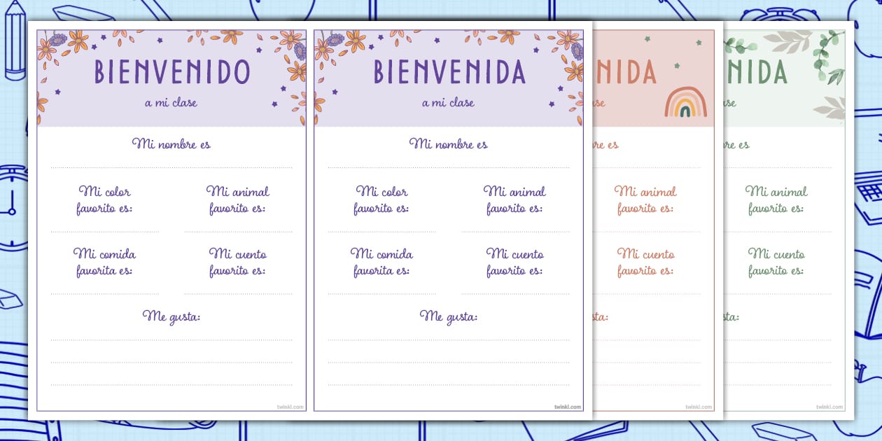 Tarjetas: bienvenidos/as a mi clase (teacher made) - Twinkl