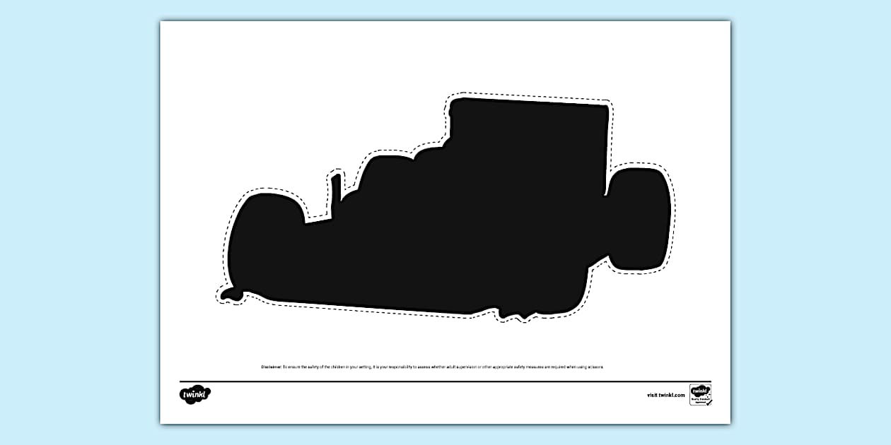 Race Car Silhouette Cut-Out (Teacher-Made) - Twinkl