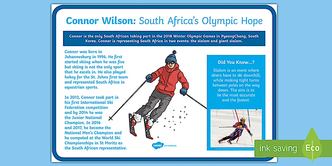 Connor Wilson: South Africa’s Olympic Hope A2 Display Poster