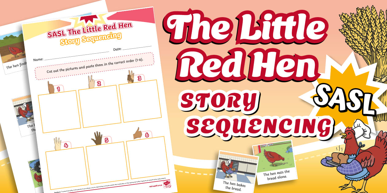 FP - SASL - Little Red Hen - Story Sequencing - Sheet (CAPS)