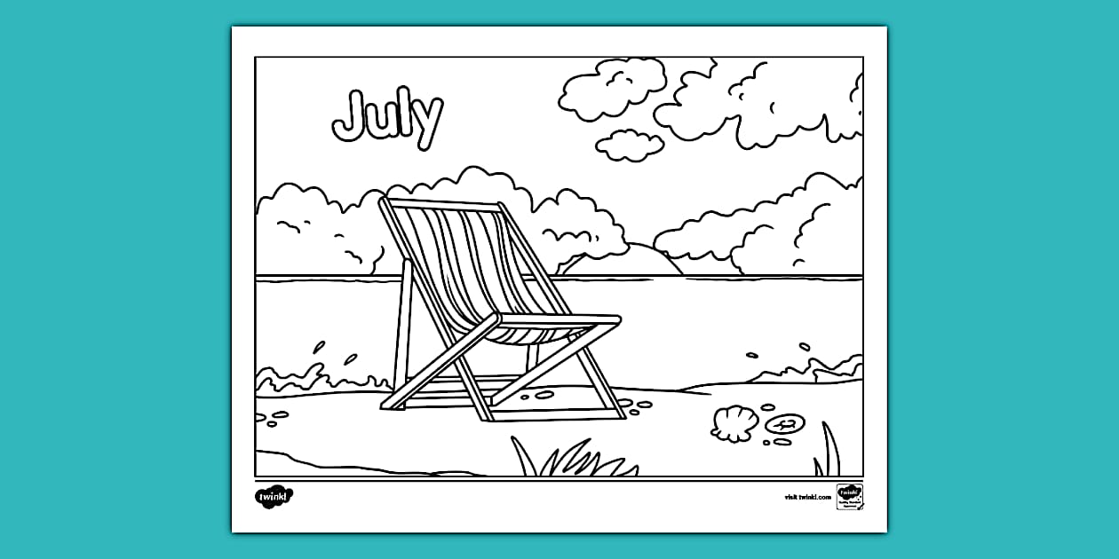 July Coloring Sheet (teacher made) - Twinkl