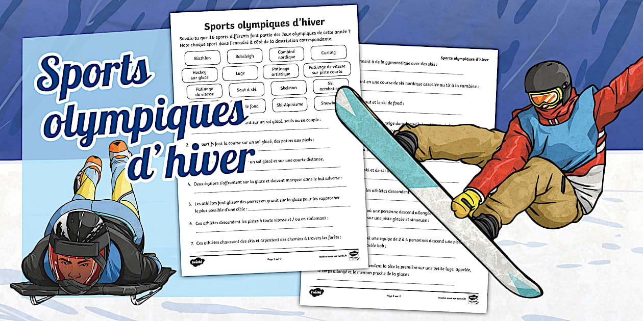 Les sports olympiques d'hiver - définitions